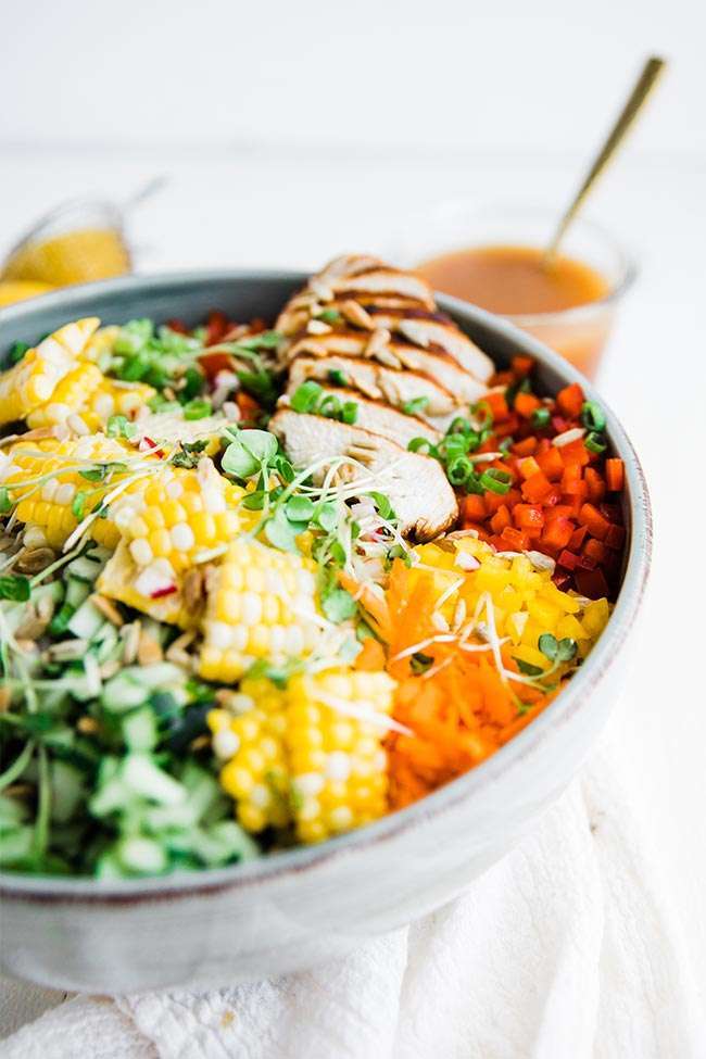 Lemon Chicken Chopped Salad Recipe with Soy Vinaigrette