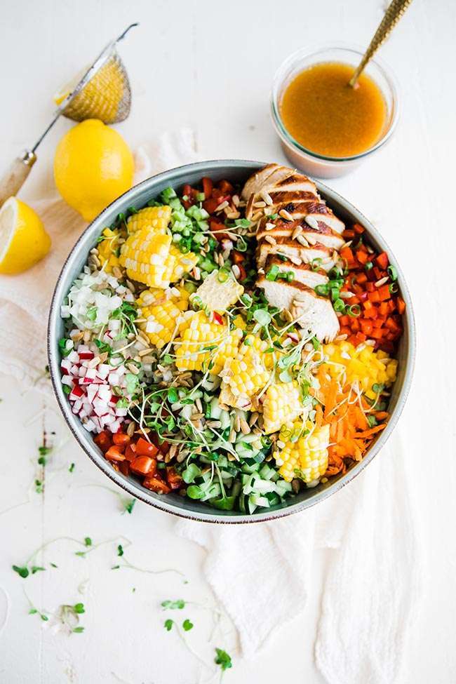 Lemon Chicken Chopped Salad Recipe with Soy Vinaigrette