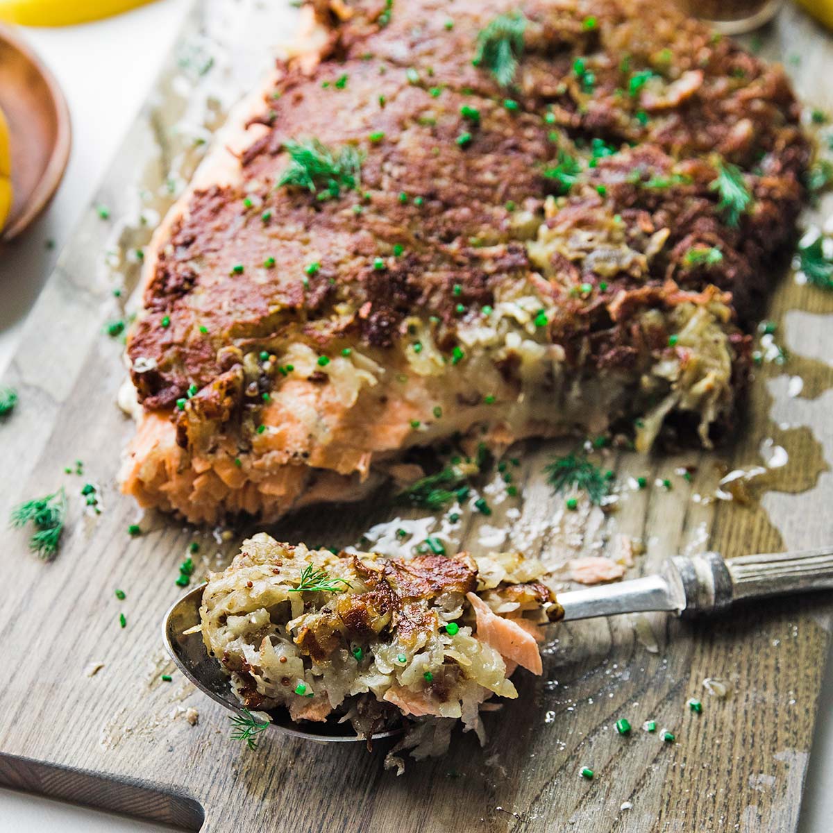 Potato-Crusted Salmon Recipe - Chef Billy Parisi