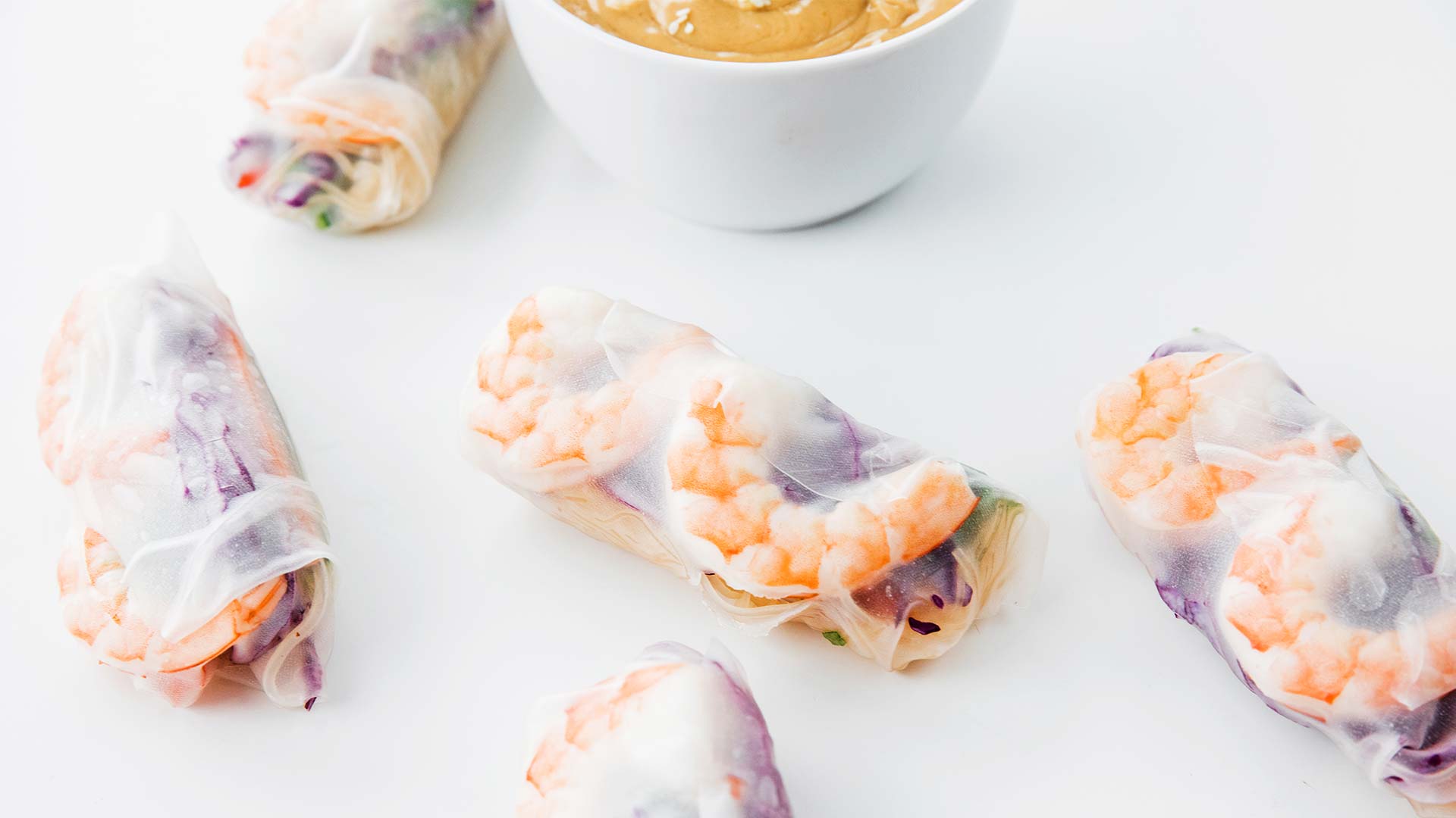 Shrimp Spring Rolls Recipe with Peanut Butter Dipping Sauce - Chef ...