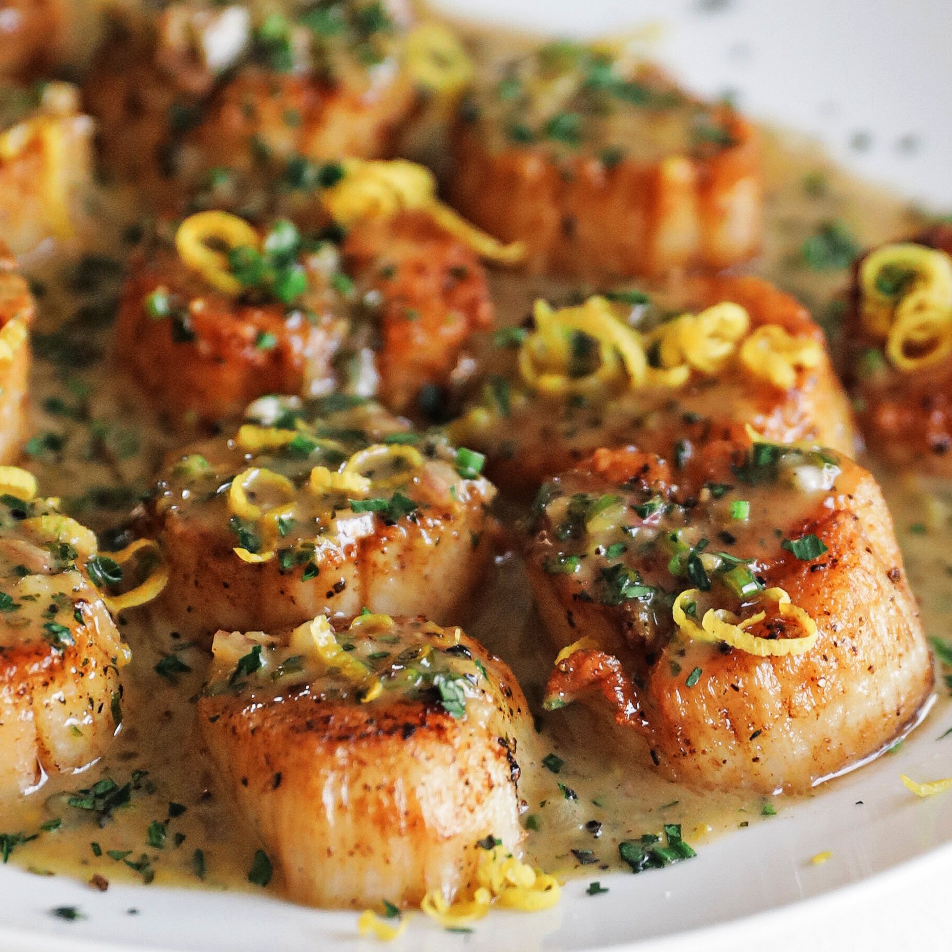 Pan Seared Scallops (with Lemon Herb Butter) - Chef Billy Parisi