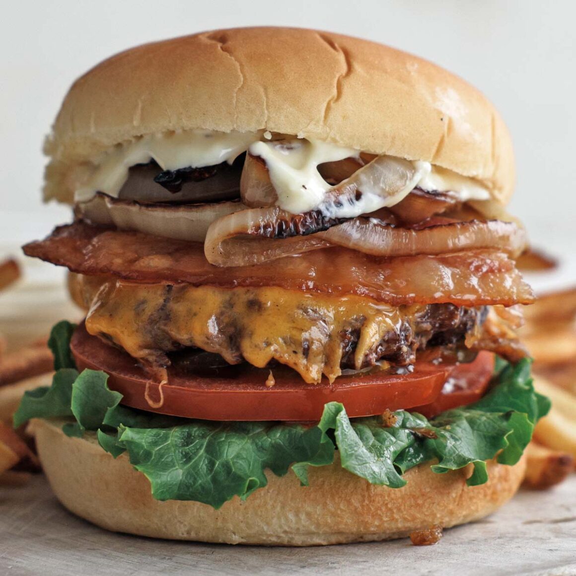 Bacon Cheddar Burger (With Caramelized Onions) - Chef Billy Parisi