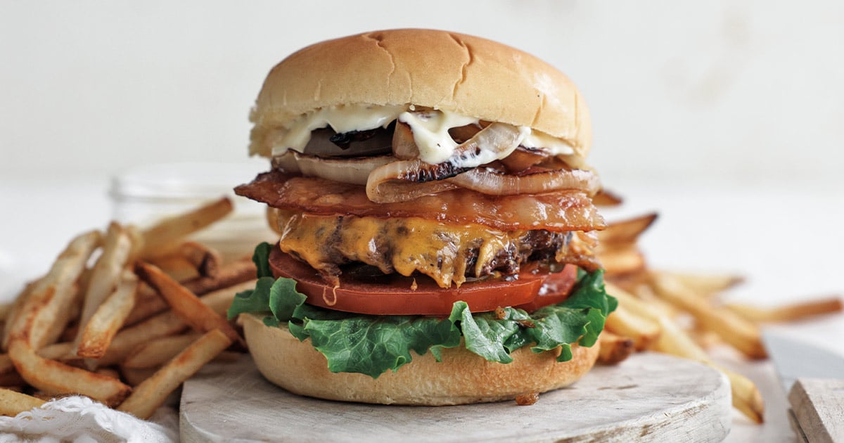 Bacon Cheddar Burger (With Caramelized Onions) - Chef Billy Parisi
