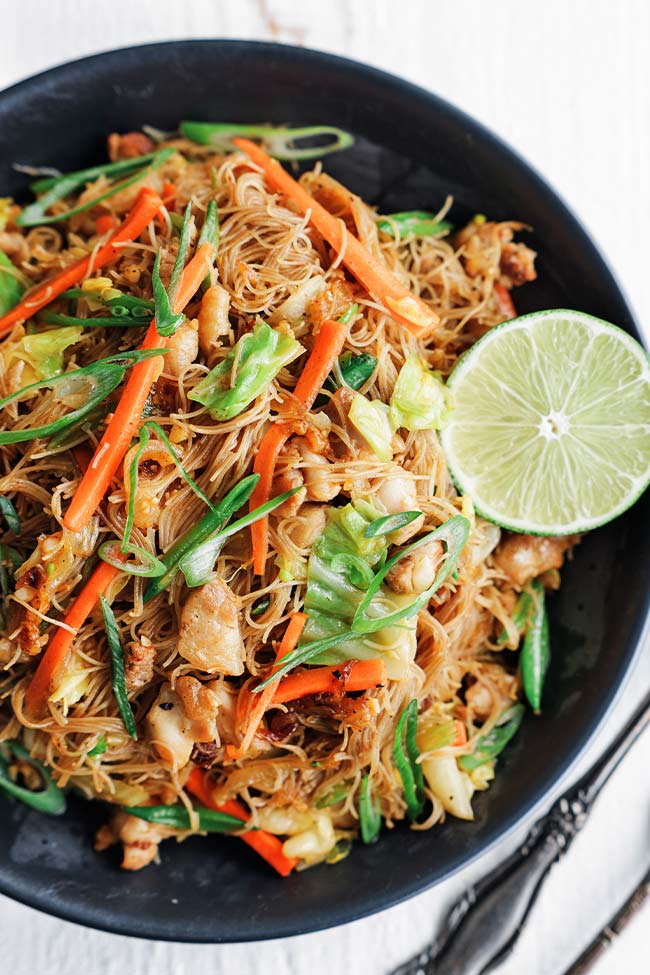Classic Pancit Recipe (Filipino Noodles with Chicken) - Chef Billy Parisi
