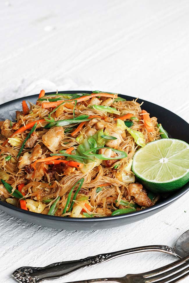Classic Pancit Recipe (Filipino Noodles with Chicken) - Chef Billy Parisi