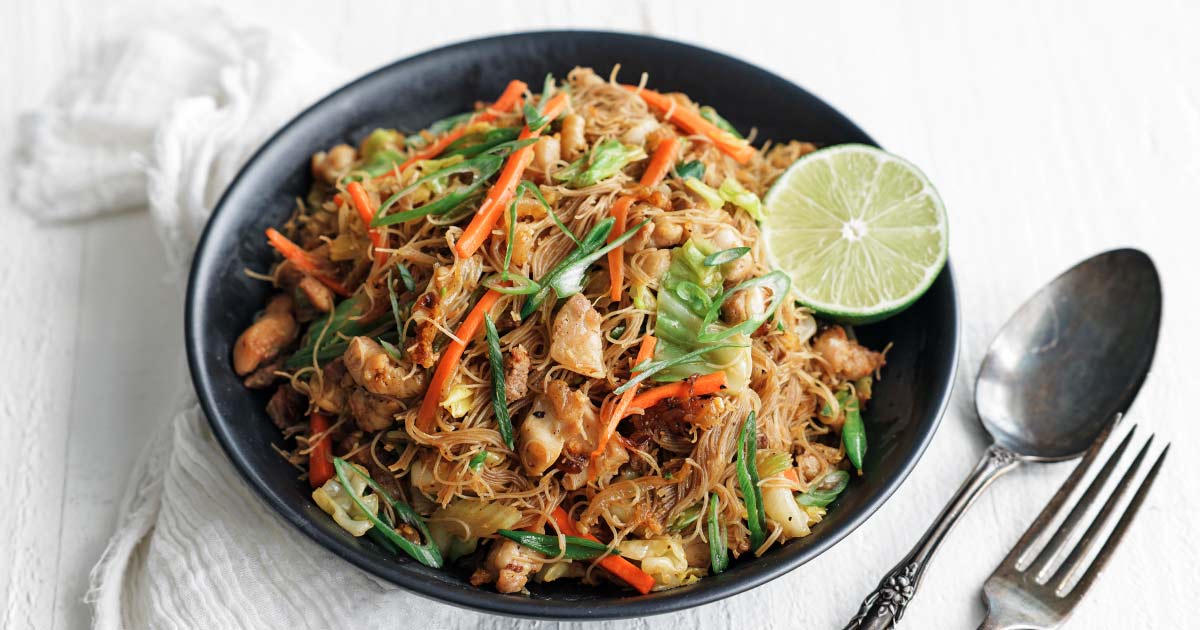Classic Pancit Recipe (Filipino Noodles with Chicken) - Chef Billy Parisi