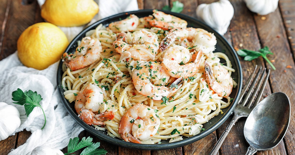 Garlic Shrimp Pasta Recipe (30-Minute Meal)- Chef Billy Parisi