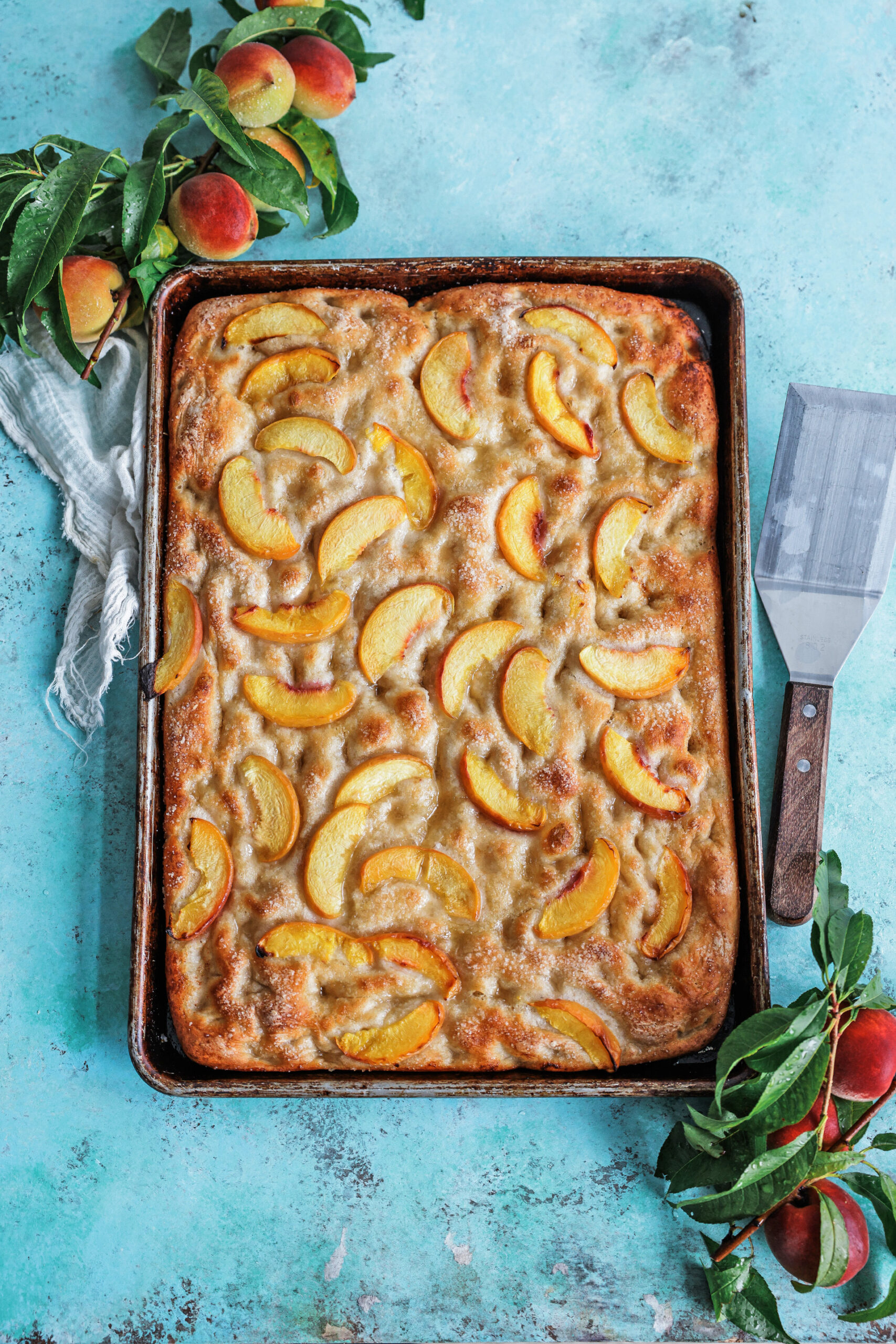 Peach Focaccia Recipe (Sweet Italian Bread) - Chef Billy Parisi