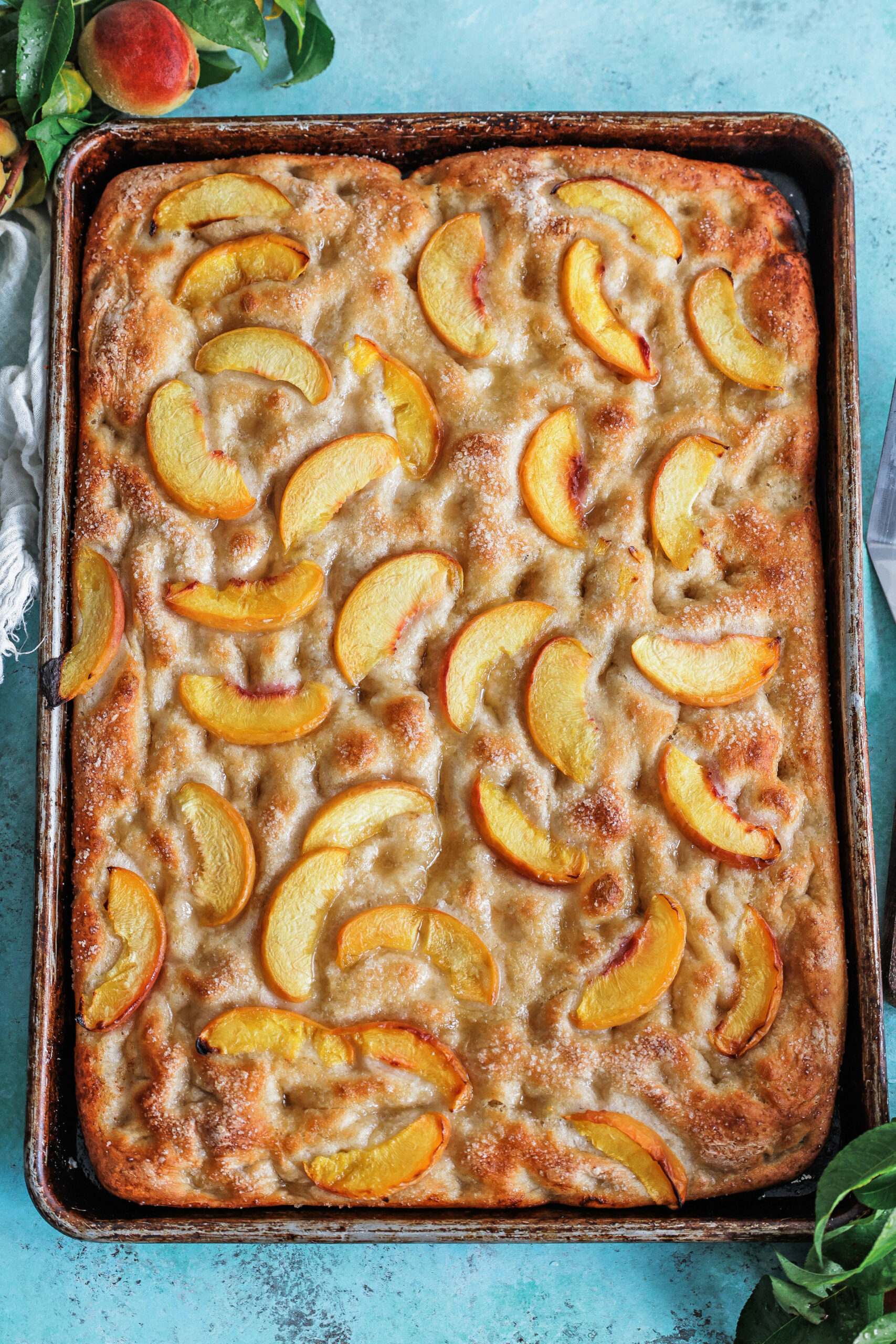 Peach Focaccia Recipe (Sweet Italian Bread) - Chef Billy Parisi