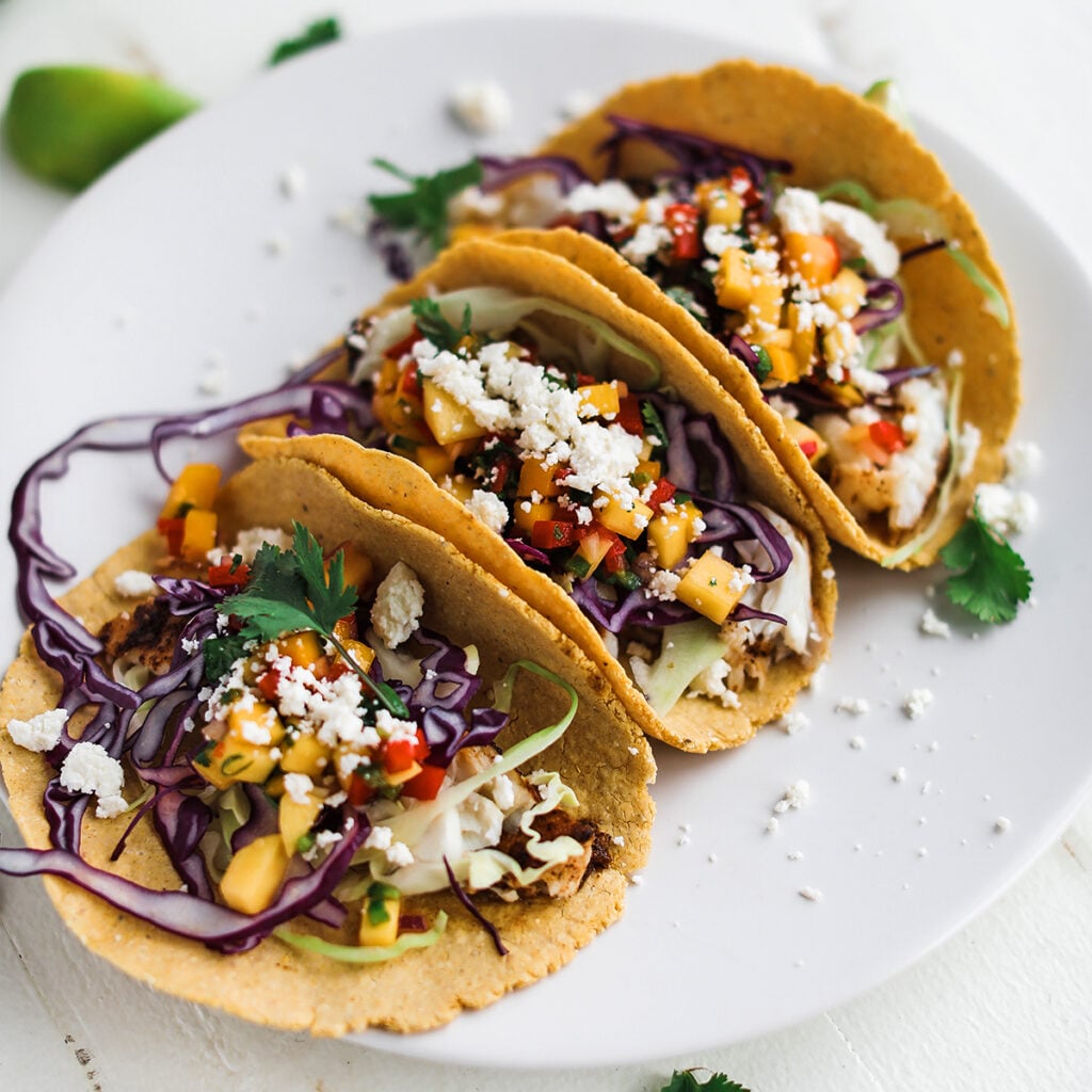 Easy Fish Tacos Recipe (Halibut with Mango Salsa) - Chef Billy Parisi